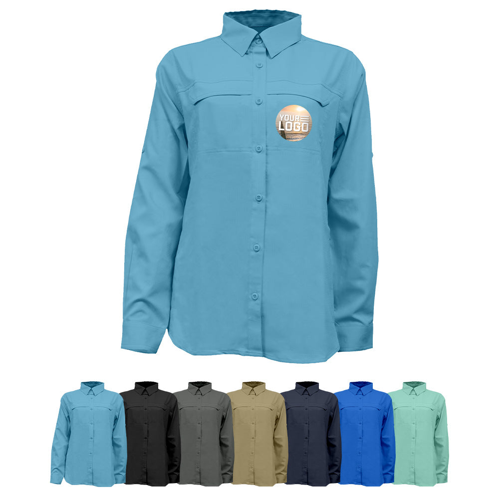 Custom Women's Button Up Long Sleeve – Free Sunshields